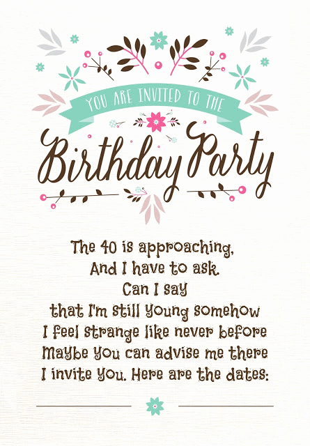 Top 40th Birthday Party Invitation Wording | Invitation Ideas